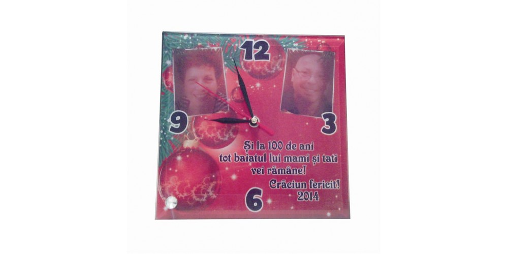 Ceas Din Sticla Personalizat 20 20 Cm